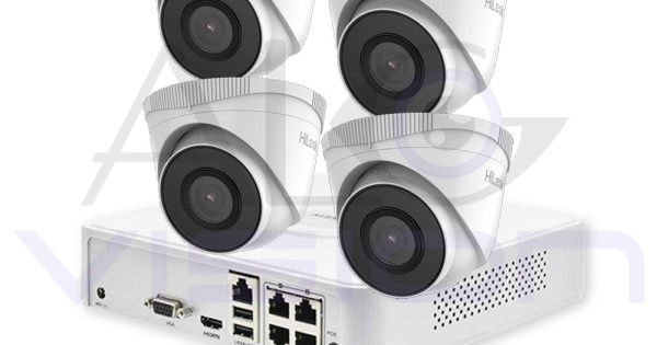 IP POE ЦИФРОВА ГОТОВА СИСТЕМА ЗА ВИДЕОНАБЛЮДЕНИЕ С 4 КУПОЛНИ POE КАМЕРИ ...